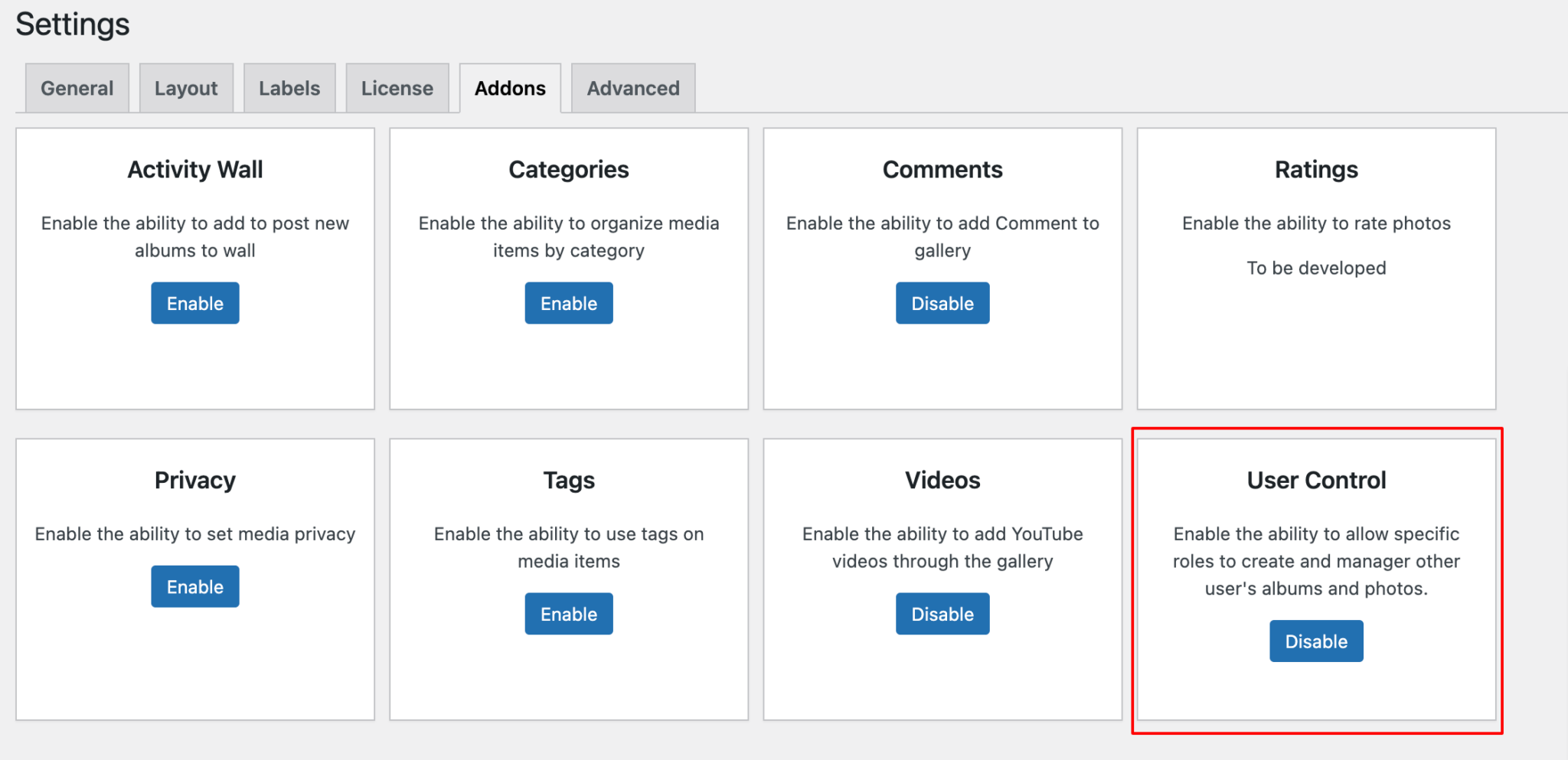 How to use User Control in the Photo and Video Gallery for Ultimate ...