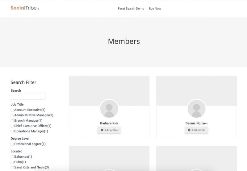 Ultimate Member Plugin - Faceted Search for Ultimate Member - SuitePlugins